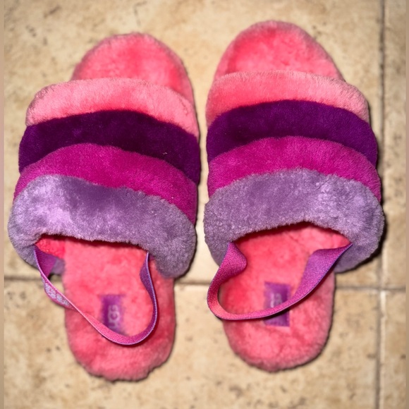 UGG | Shoes | Ugg Purple And Pink Fuzzy Slippers | Poshmark